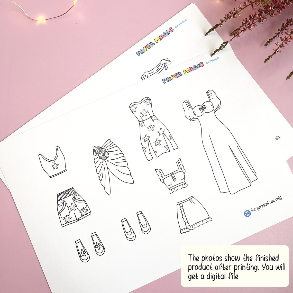 Mermaid Coloring Paperdoll Printable Mermaid Paper Doll Coloring Pages ...