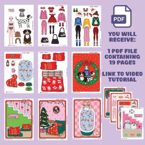 Paper Doll Christmas Printable Paper Dollhouse Christmas Paper Doll ...