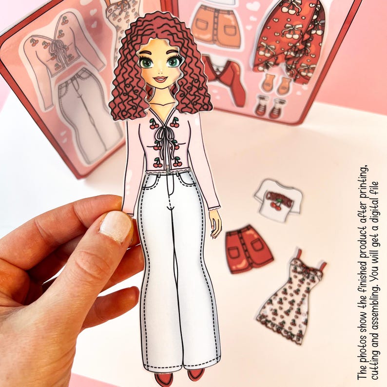 Cherry Paper Doll: Printable Valentine's Day Activity Book (digital ...