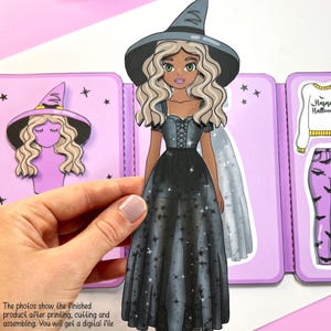 Halloween Paper Doll Printable: Witch & Raven Dress-up - Spooky Kids ...