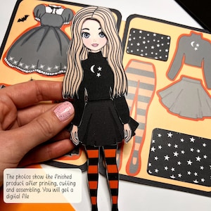 Printable Gothic Halloween Paper Doll: Spooky Dress-up Activity ...