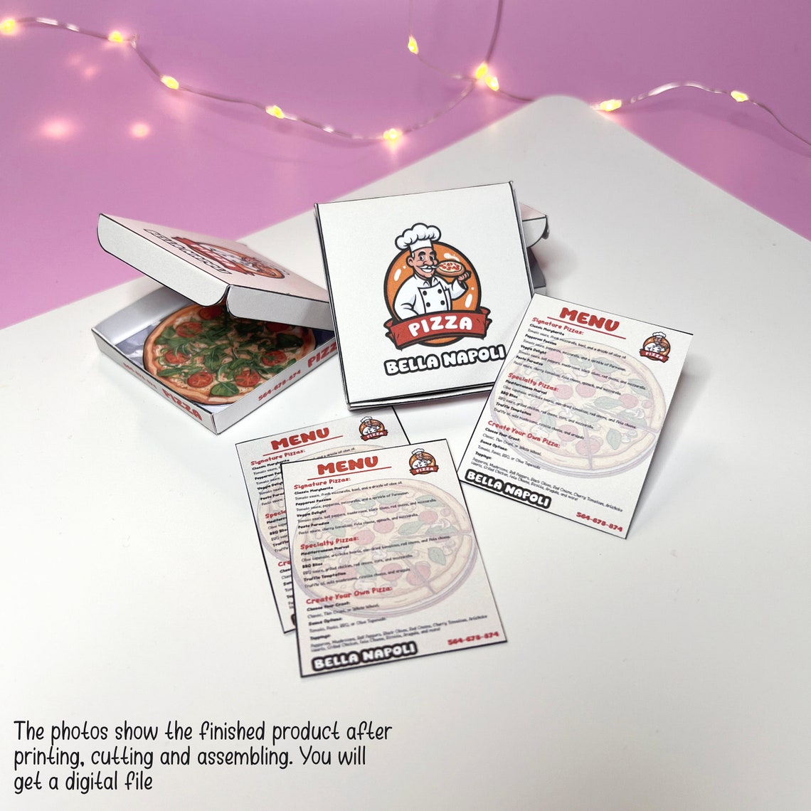 Miniature Pizza Printable Miniature Pizza Packages Dollhouse Printable ...