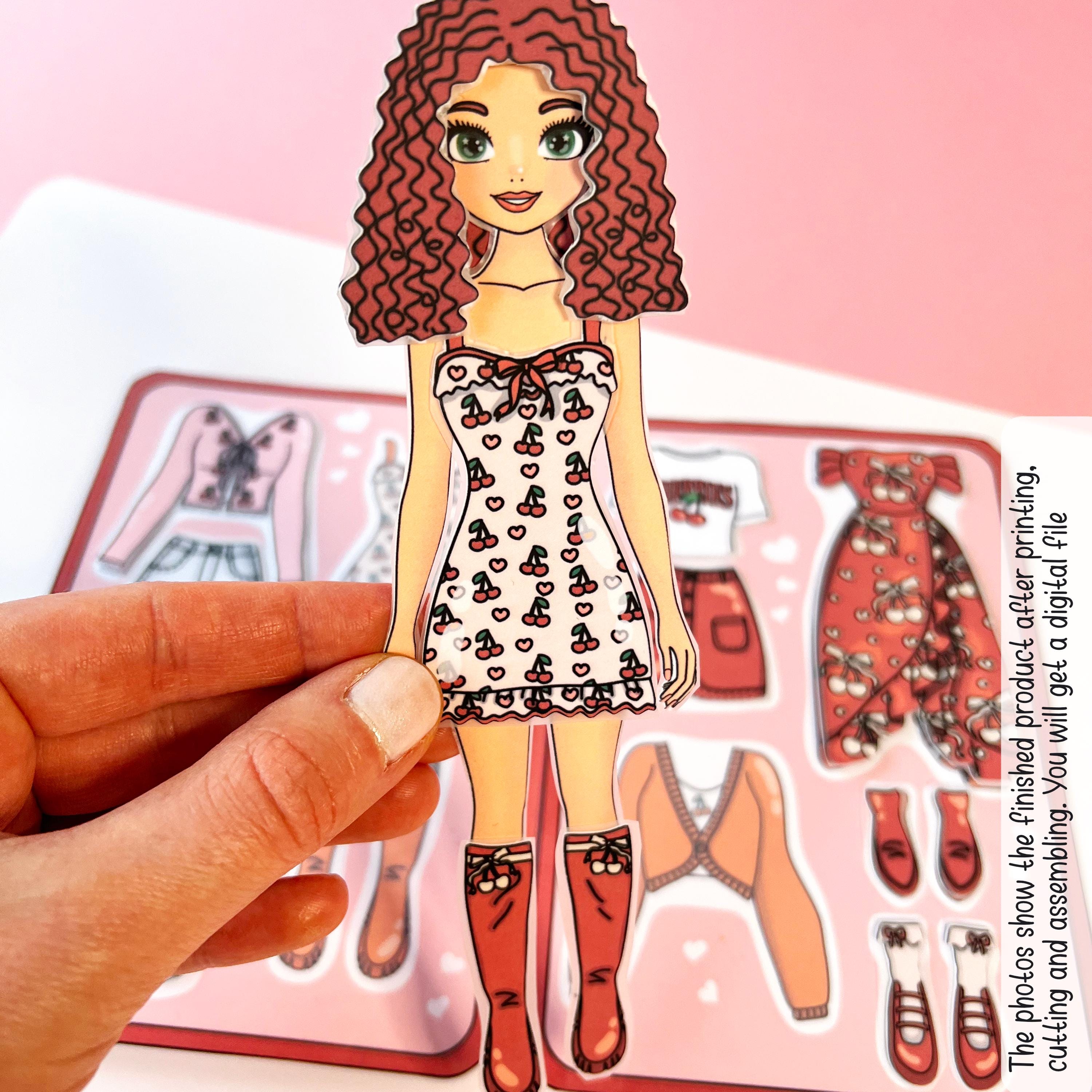 Cherry Paper Doll: Printable Valentine's Day Activity Book (digital ...