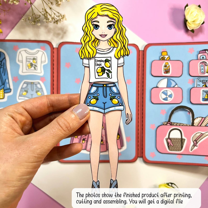 Printable Paper Doll Busy Book Vacation Summer Paper Doll Girls ...