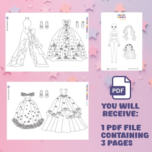 Coloring Pages Princess Paper Doll Coloring Pages Dress up Doll ...