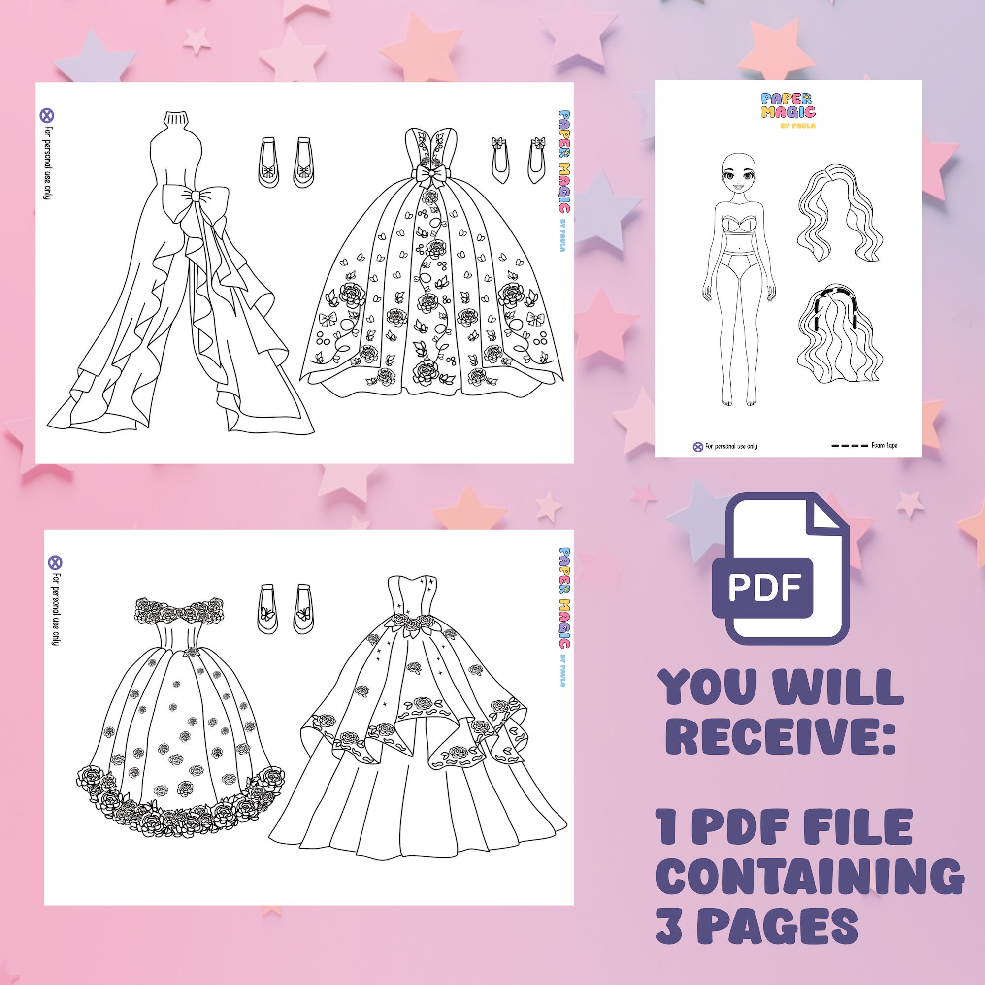 Coloring Pages Princess Paper Doll Coloring Pages Dress up Doll ...