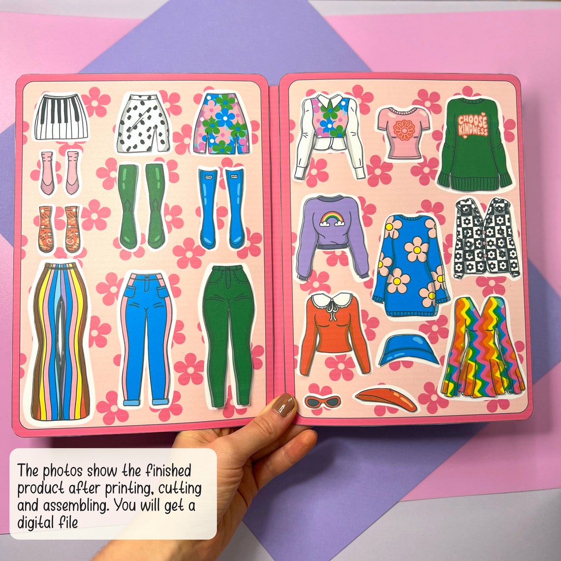 Printable Paper Doll Clothes Dress up Doll Colorful Paper Doll Busy ...