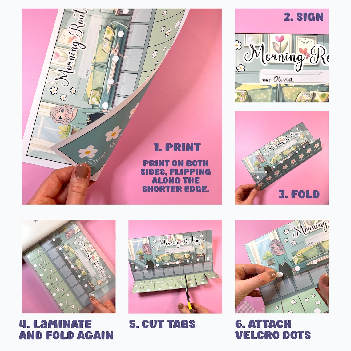 Printable Daily Routine Morning & Evening Routine Flip Chart Kids Daily ...