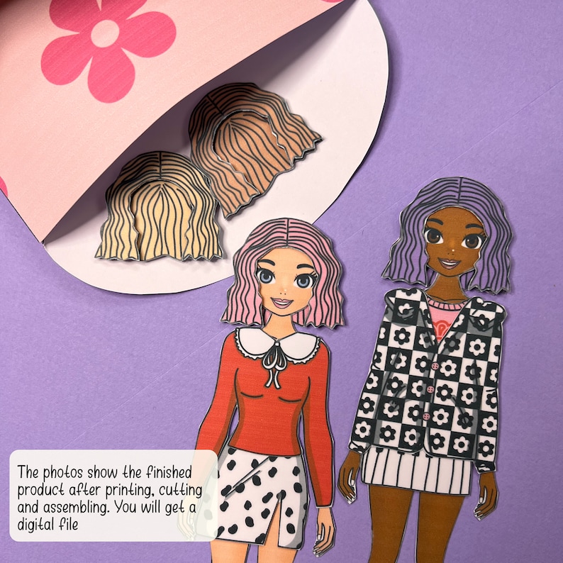 Printable Paper Doll Clothes Dress up Doll Colorful Paper Doll Busy ...