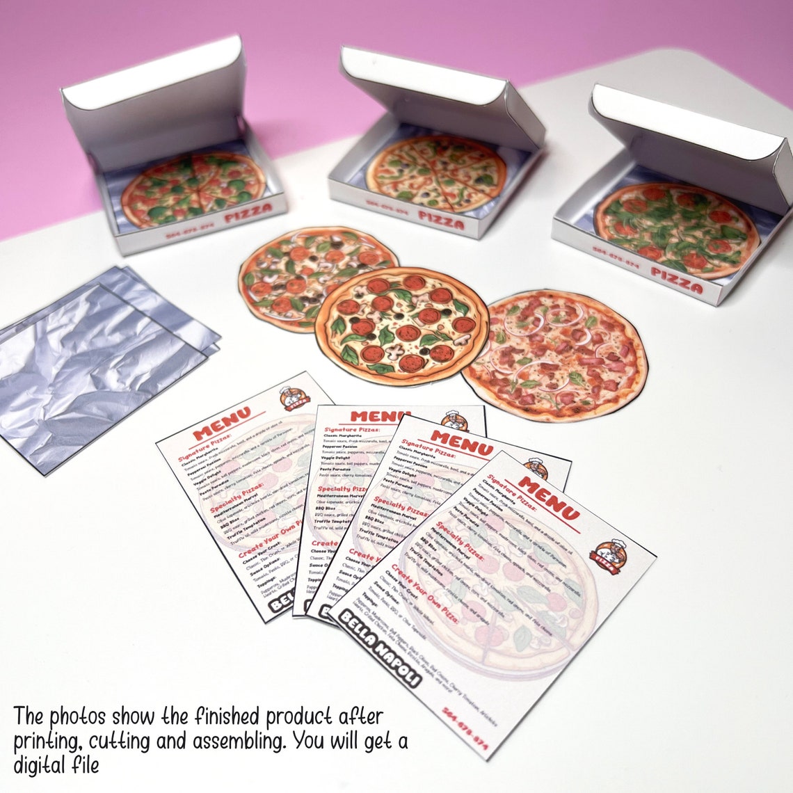 Miniature Pizza Printable Miniature Pizza Packages Dollhouse Printable ...