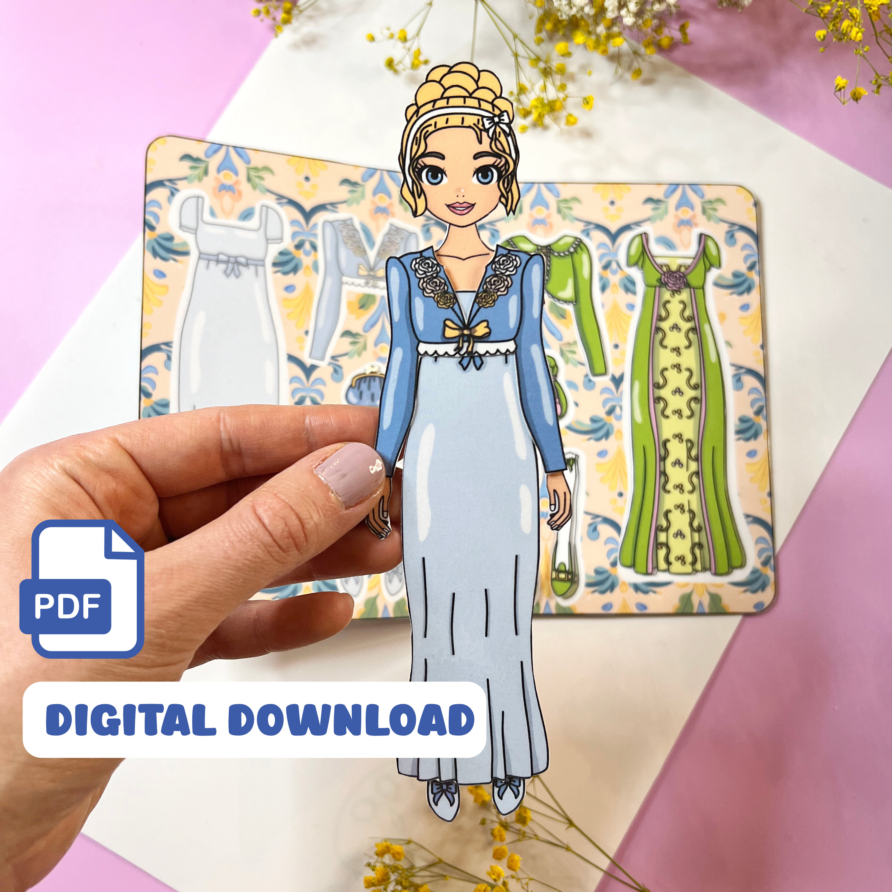 Printable Paper Doll Busy Book Vintage Paper Doll Dress up Girls ...