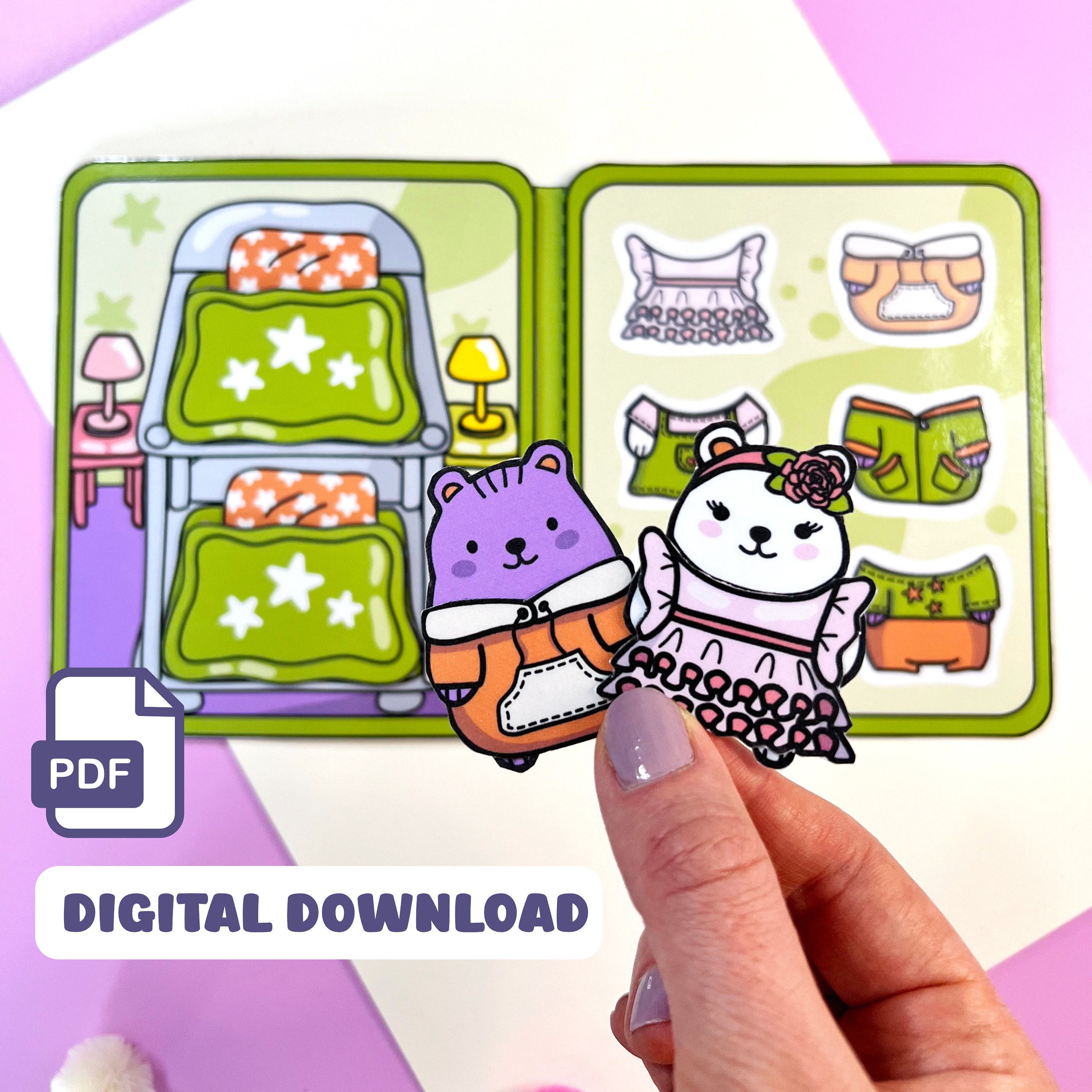 Busy Book for Toddlers Little Bears Printable Paper Doll Busy Toddler ...