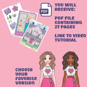 Printable Paper Dollhouse Book With Paper Doll: Preschool Pretend Play ...