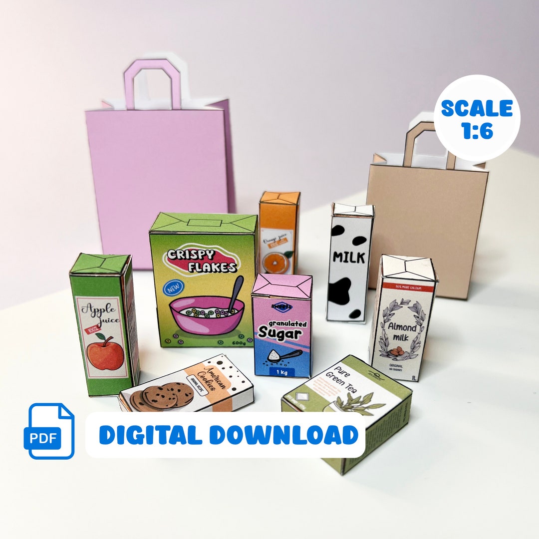 Miniature Food Printable Miniature Groceries Packages Dollhouse ...