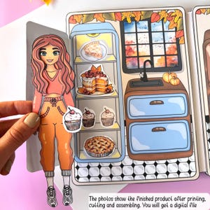 Autumn Dollhouse Paper Doll: Cozy Fall Busy Book - Indoor Activity for ...