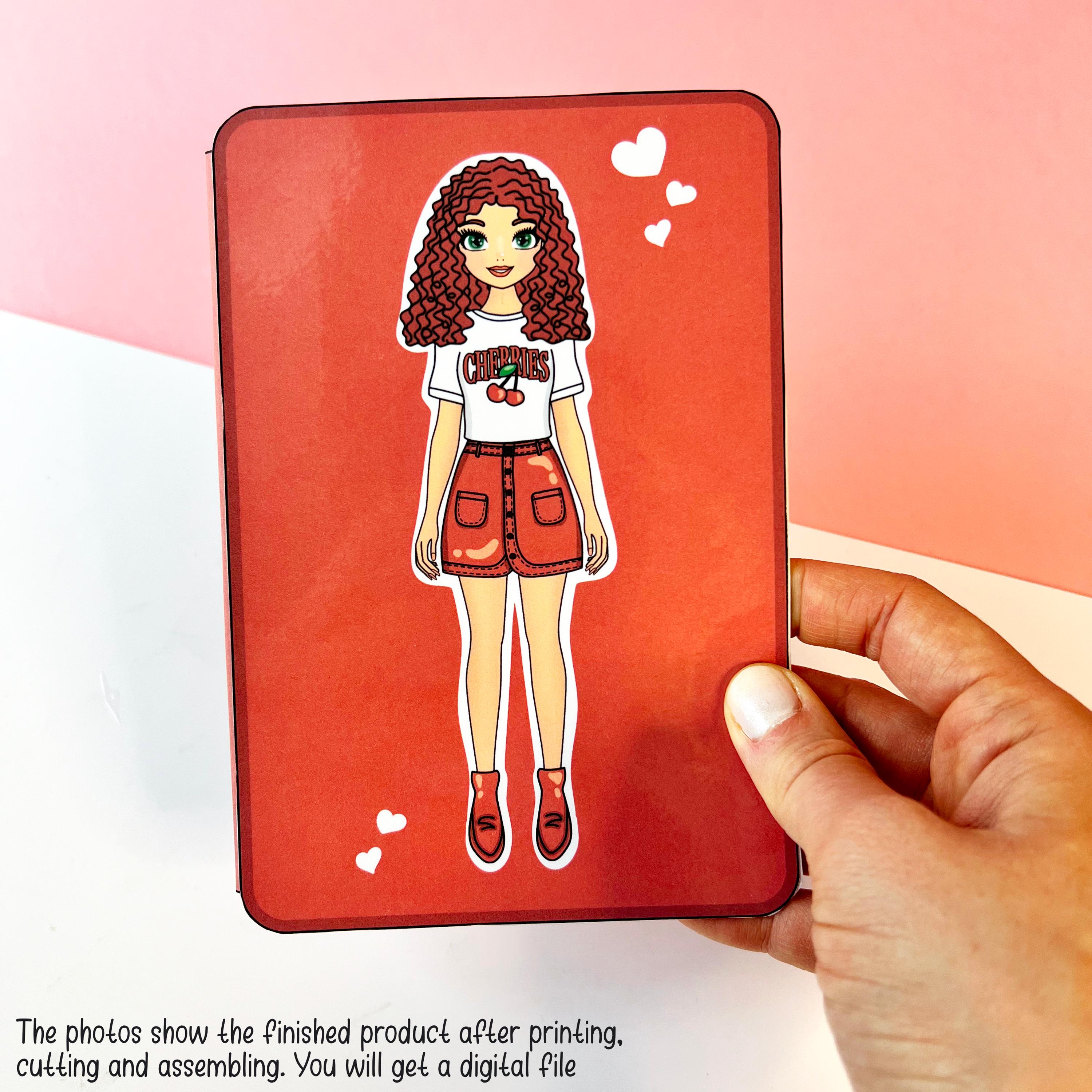 Cherry Paper Doll: Printable Valentine's Day Activity Book (digital ...