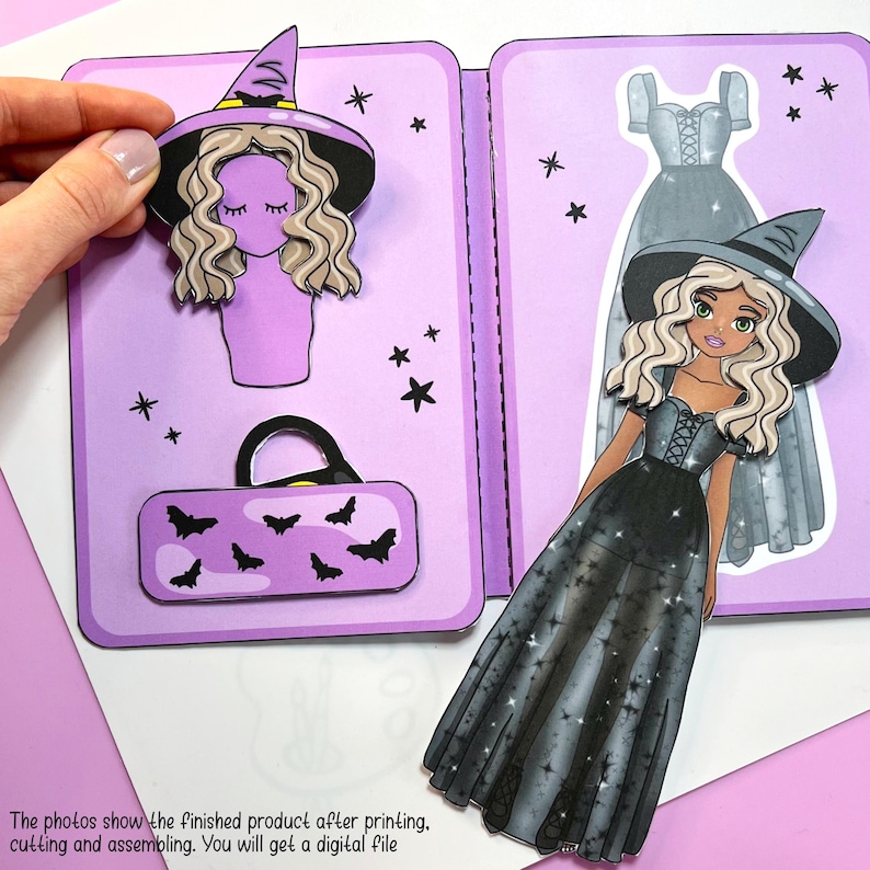 Halloween Paper Doll Printable: Witch & Raven Dress-up - Spooky Kids ...