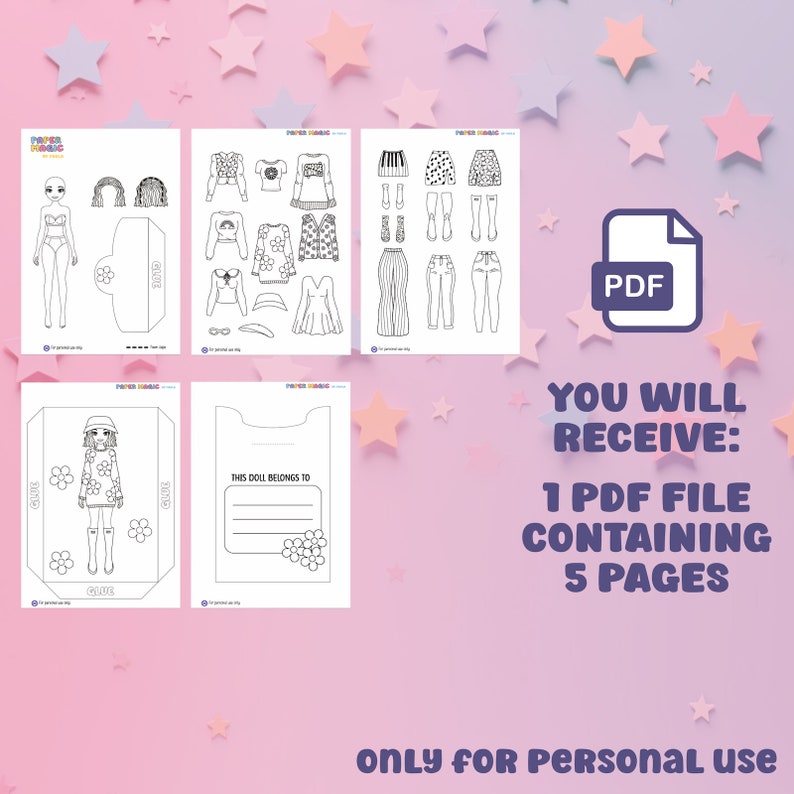 Cheerful Coloring Pages Paper Doll Dress up Paper Doll Quiet Book Pages ...