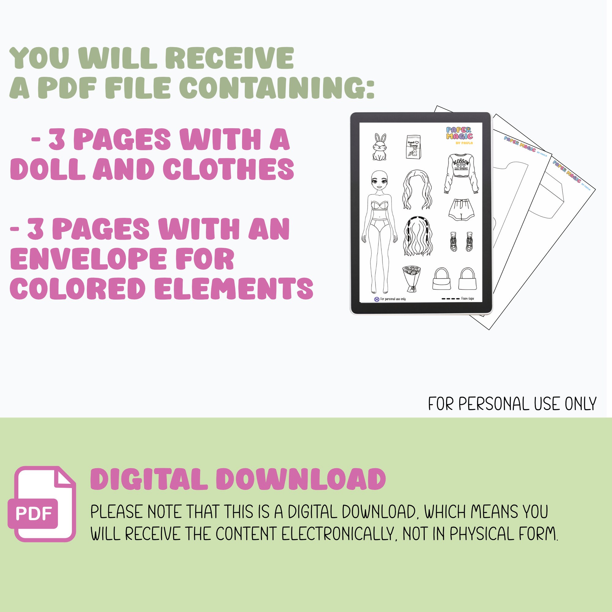 Spring Coloring Pages Printable Paper Doll Activity for Kids Coloring ...