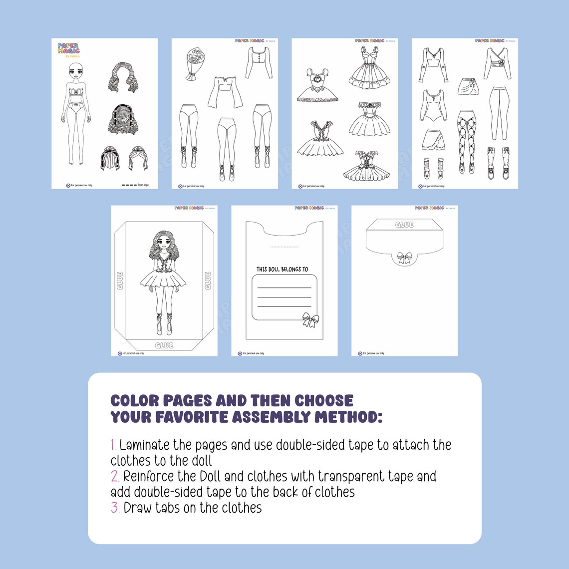 Paper Doll Coloring Pages Ballerina Minimalist Coloring Pages Color ...