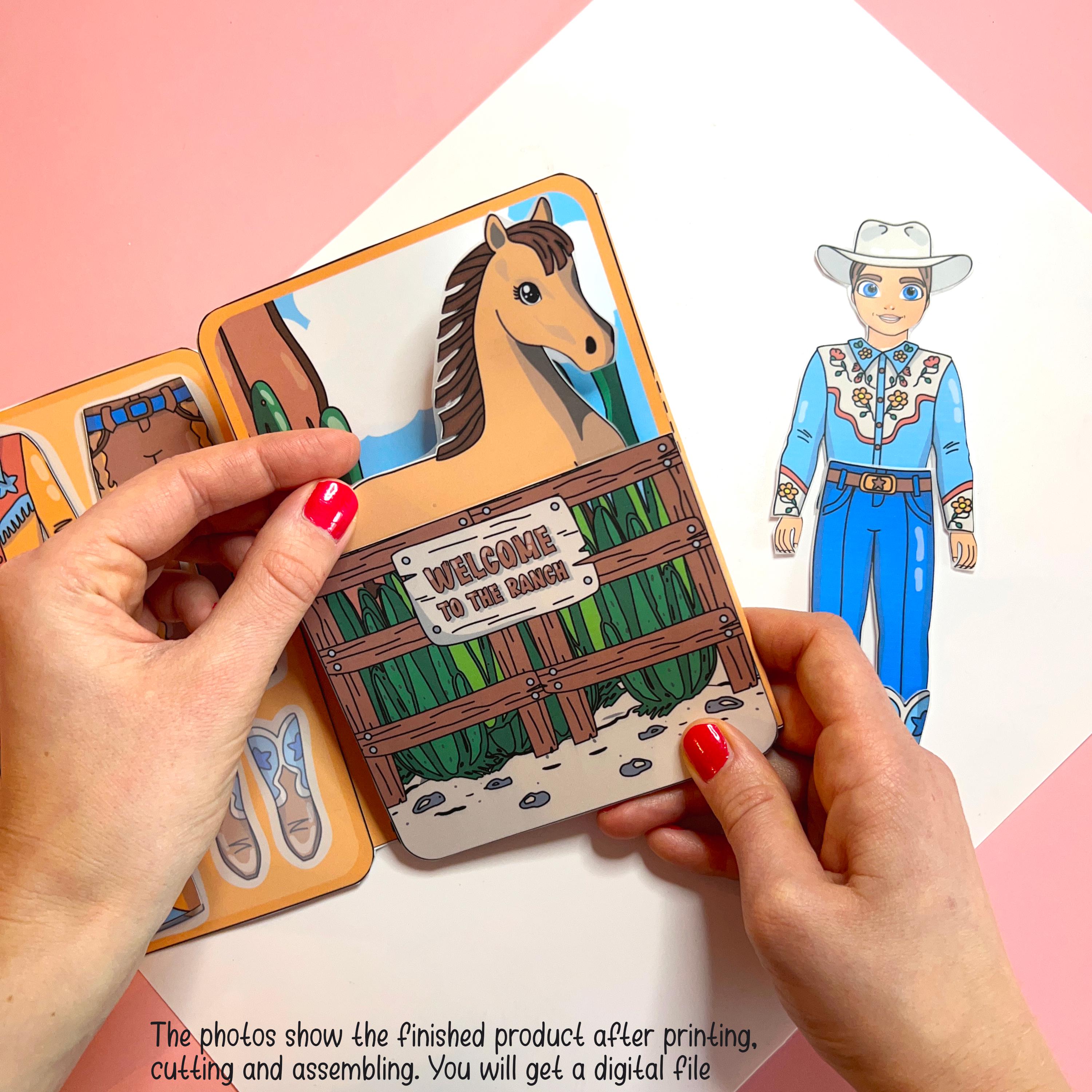 Cowboy Paper Doll Busy Book: DIY Printable Toys (digital Download) - Etsy