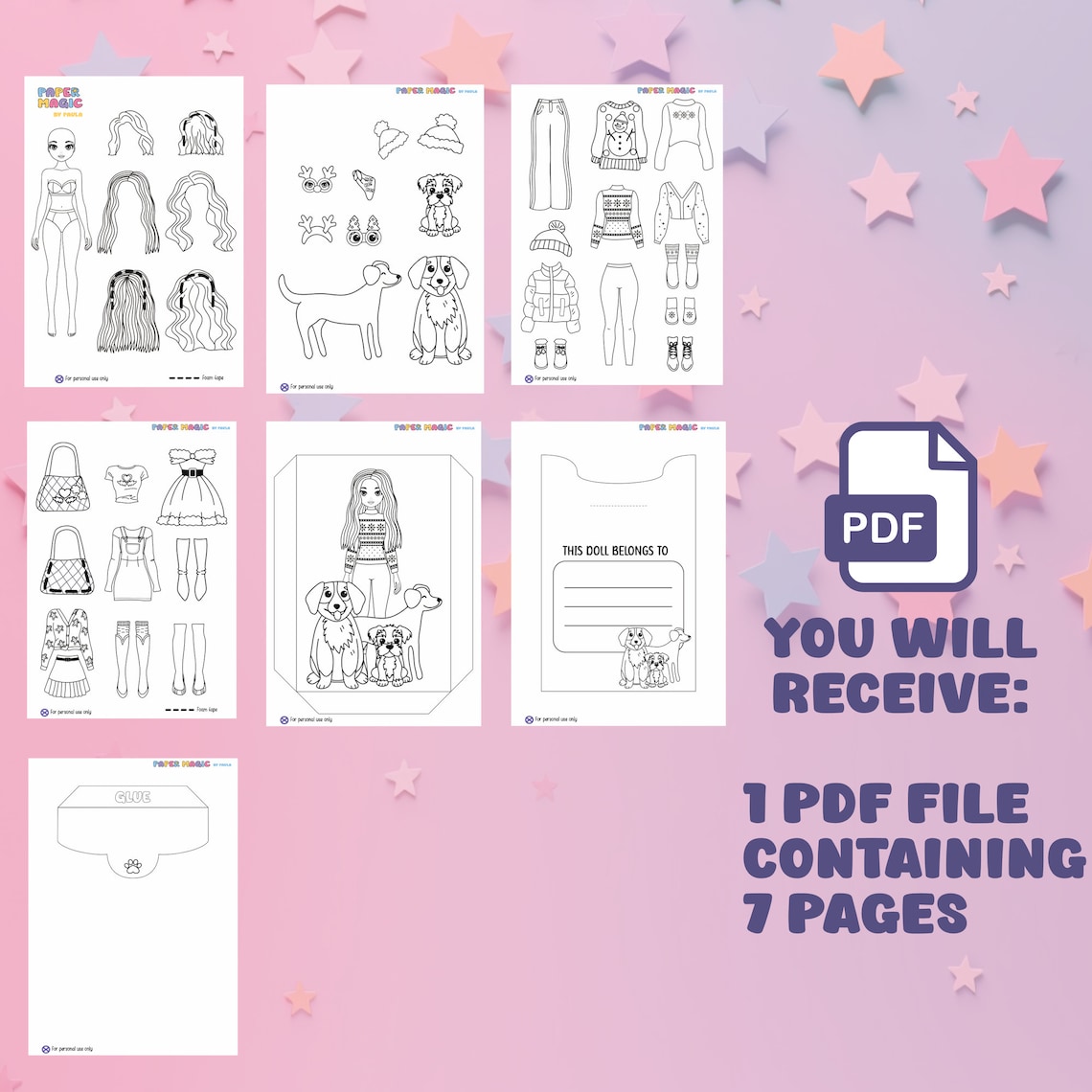 Coloring Pages Winter Paper Doll Dogs Coloring Pages Coloring Clothes ...