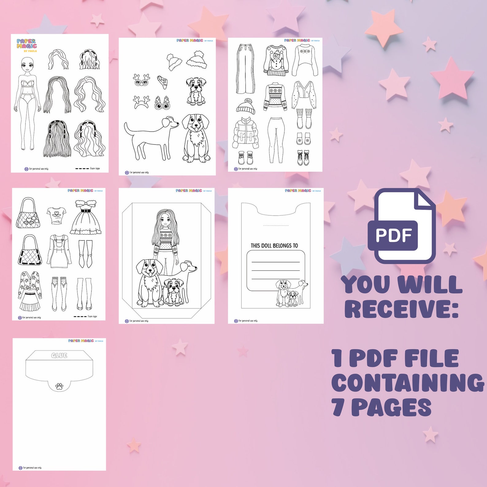 Coloring Pages Winter Paper Doll Dogs Coloring Pages Coloring Clothes ...