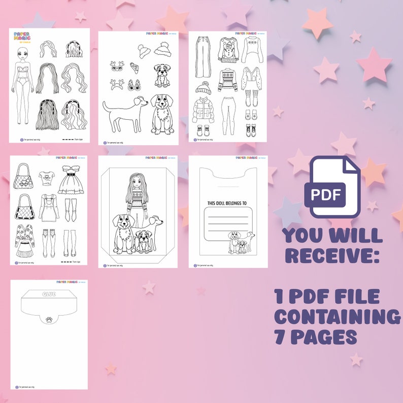 Coloring Pages Winter Paper Doll Dogs Coloring Pages Coloring Clothes ...