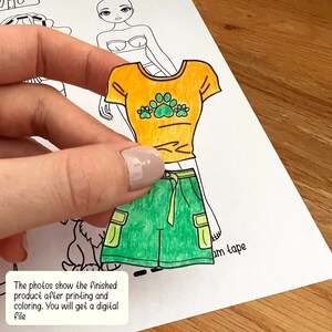 Paper Doll Coloring Pages Paperdoll With Dog Dress up Paper Doll Quiet ...