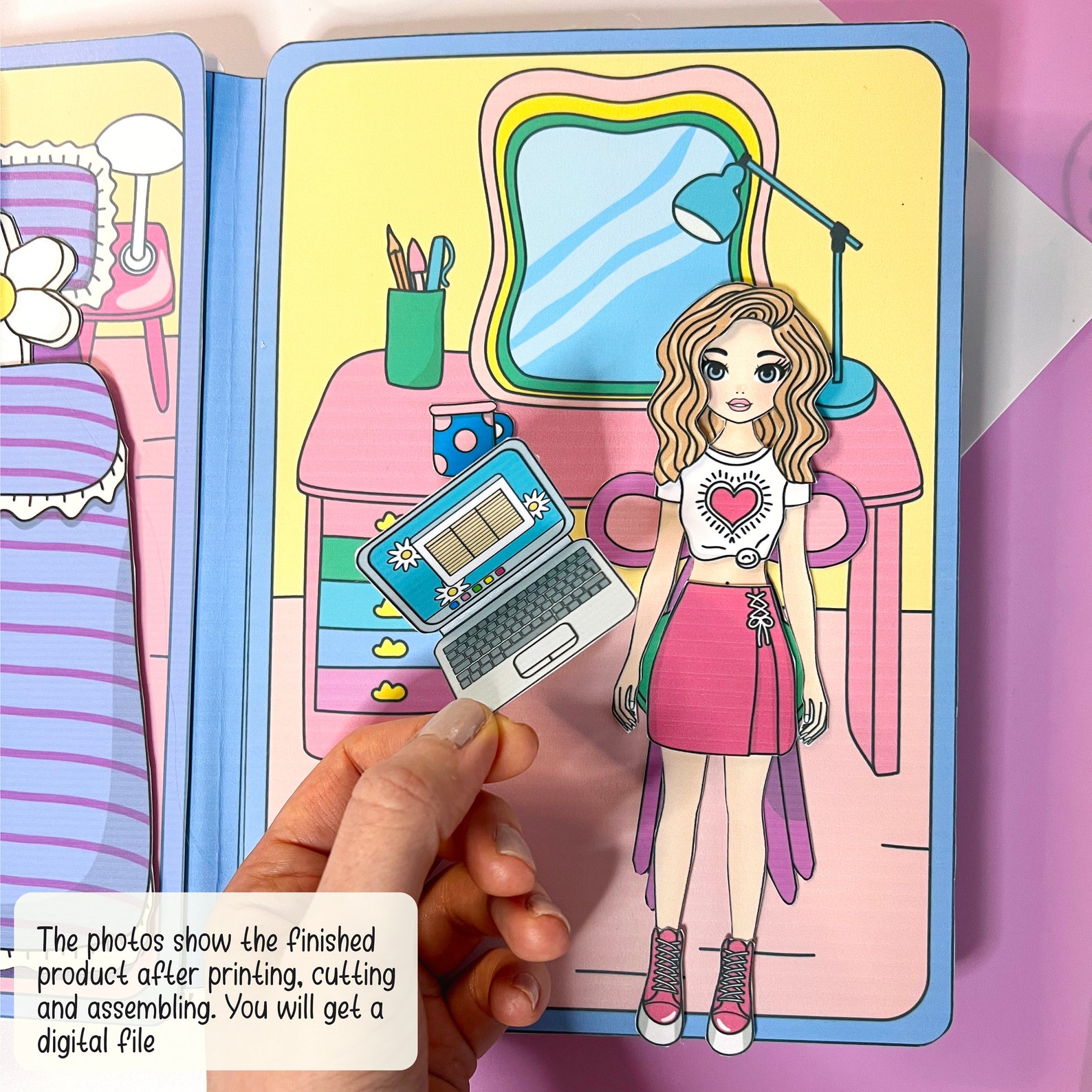 Printable Paper Dollhouse Book With Paper Doll: Preschool Pretend Play ...