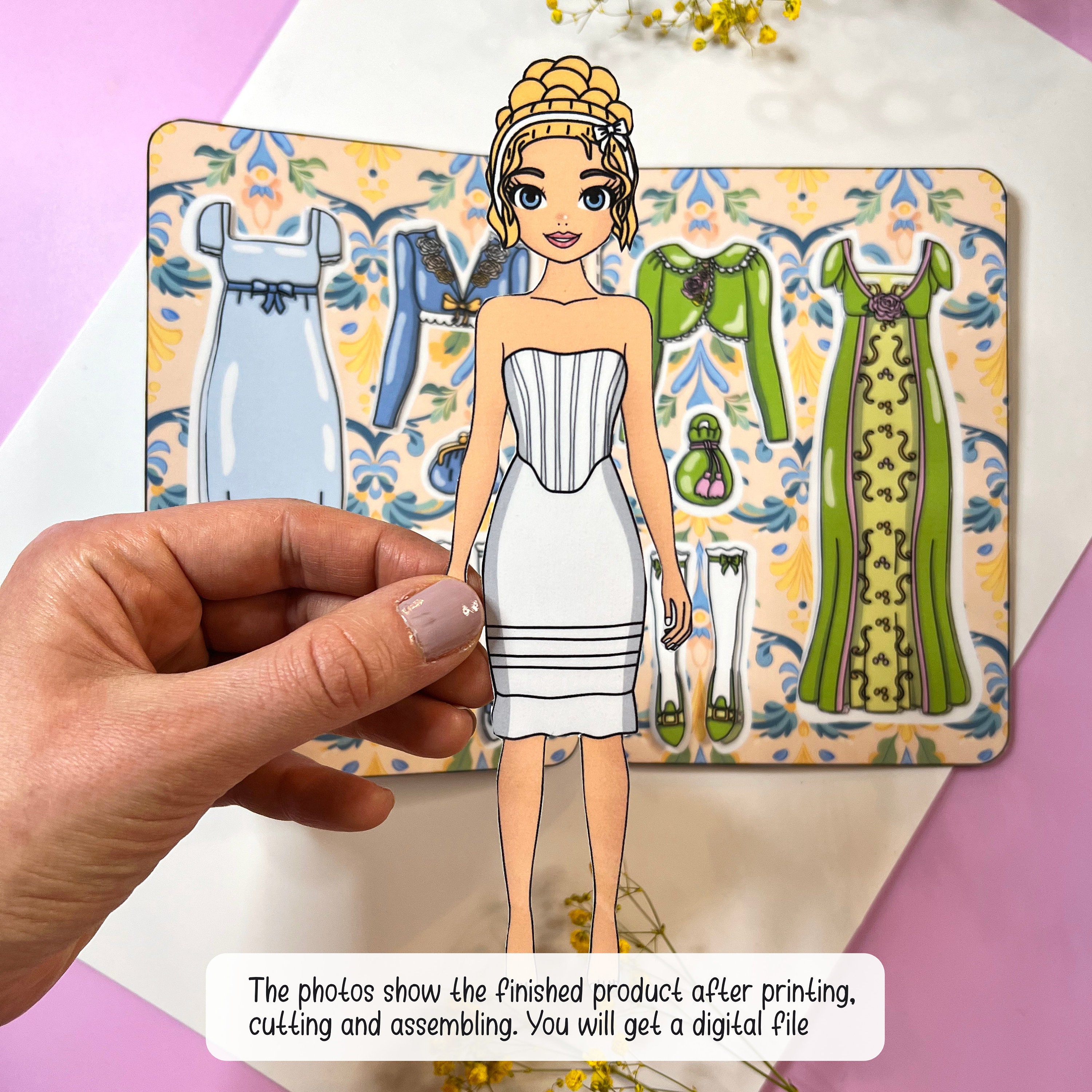 Printable Paper Doll Busy Book Vintage Paper Doll Dress up Girls ...