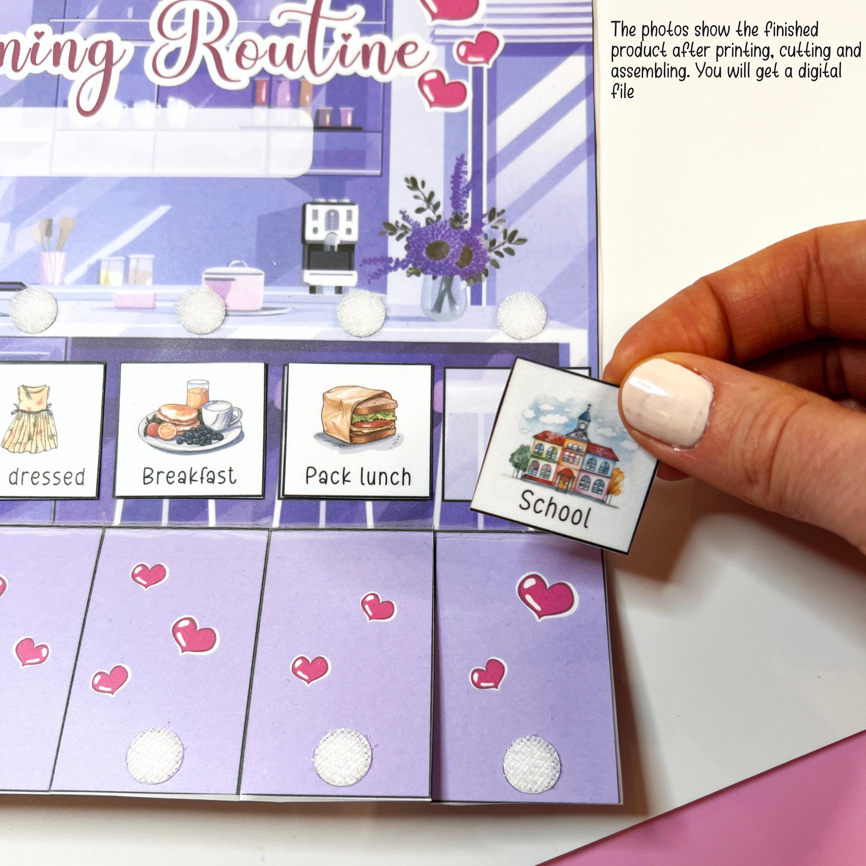 Kids' Morning & Evening Routine Flip Chart: Pink Theme (digital ...