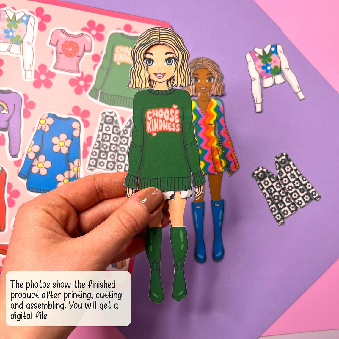 Printable Paper Doll Clothes Dress up Doll Colorful Paper Doll Busy ...
