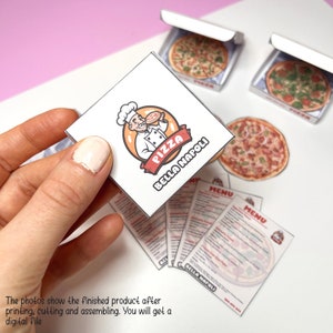 Miniature Pizza Printable Miniature Pizza Packages Dollhouse Printable ...