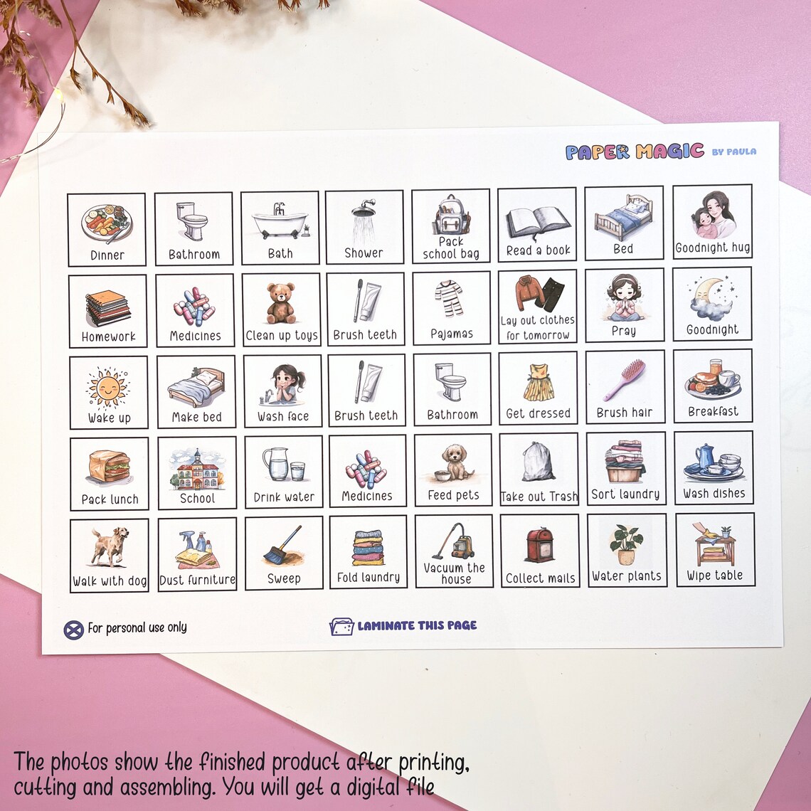 Printable Daily Routine Morning & Evening Routine Flip Chart Kids Daily ...