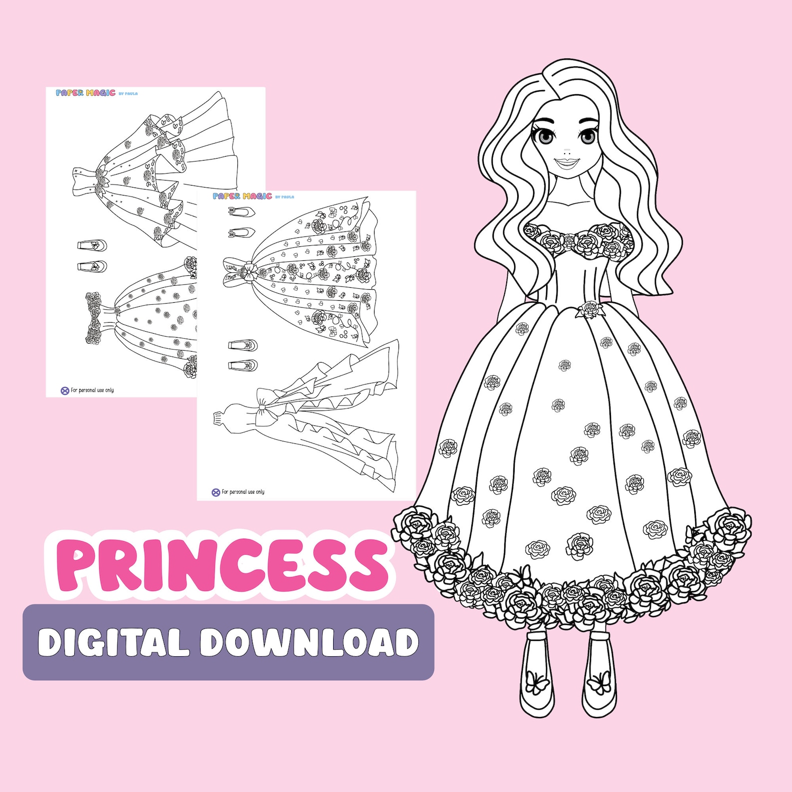 Coloring Pages Princess Paper Doll Coloring Pages Dress up Doll ...