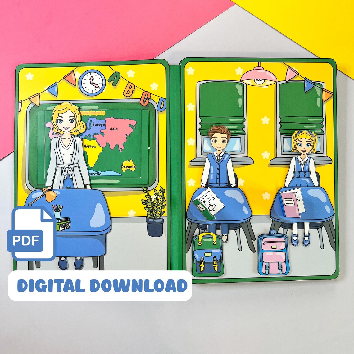 Printable Paper Dollhouse School: Pretend Play Activity - Homeschooling ...