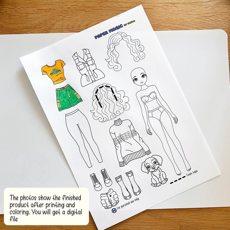 Paper Doll Coloring Pages Paperdoll With Dog Dress up Paper Doll Quiet ...