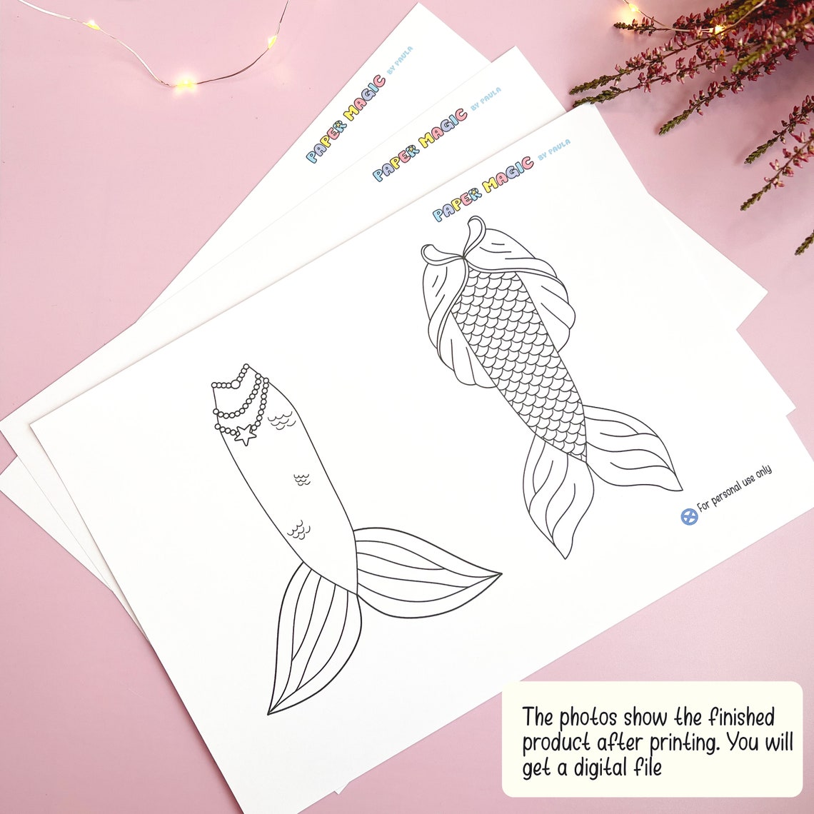 Mermaid Coloring Paperdoll Printable Mermaid Paper Doll Coloring Pages ...