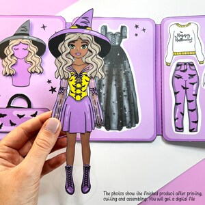 Halloween Paper Doll Printable: Witch & Raven Dress-up - Spooky Kids ...