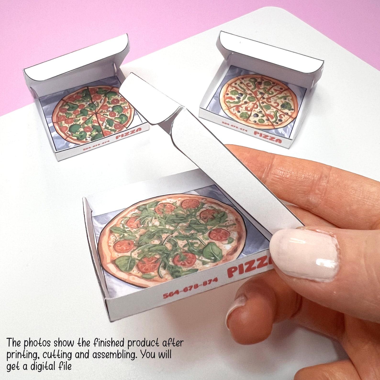 Miniature Pizza Printable Miniature Pizza Packages Dollhouse Printable ...