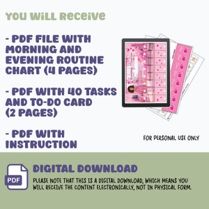 Morning & Evening Routine Printable Daily Routine Flip Chart Kids Daily ...