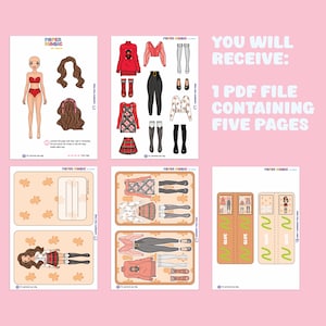 Printable Paper Doll Christmas Paper Doll Dress up Paper Doll Winter ...