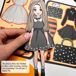 Printable Gothic Halloween Paper Doll: Spooky Dress-up Activity ...