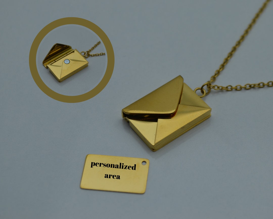 Personalized Secret Message Letter Envelope Necklace, Message Necklace ...