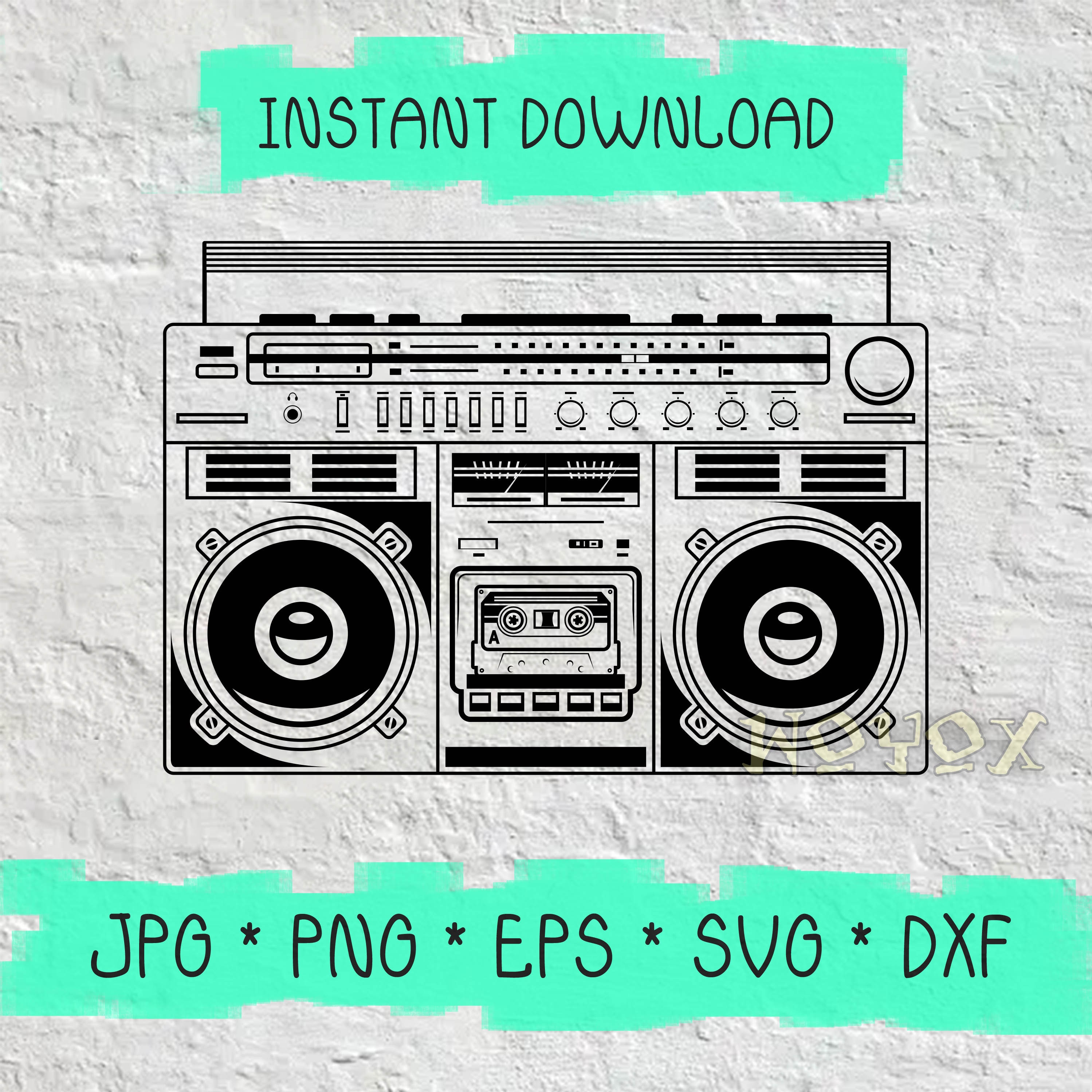 Boombox SVG Png 90’s Hip Hop Retro Download Vintage Radio Rap Dance ...