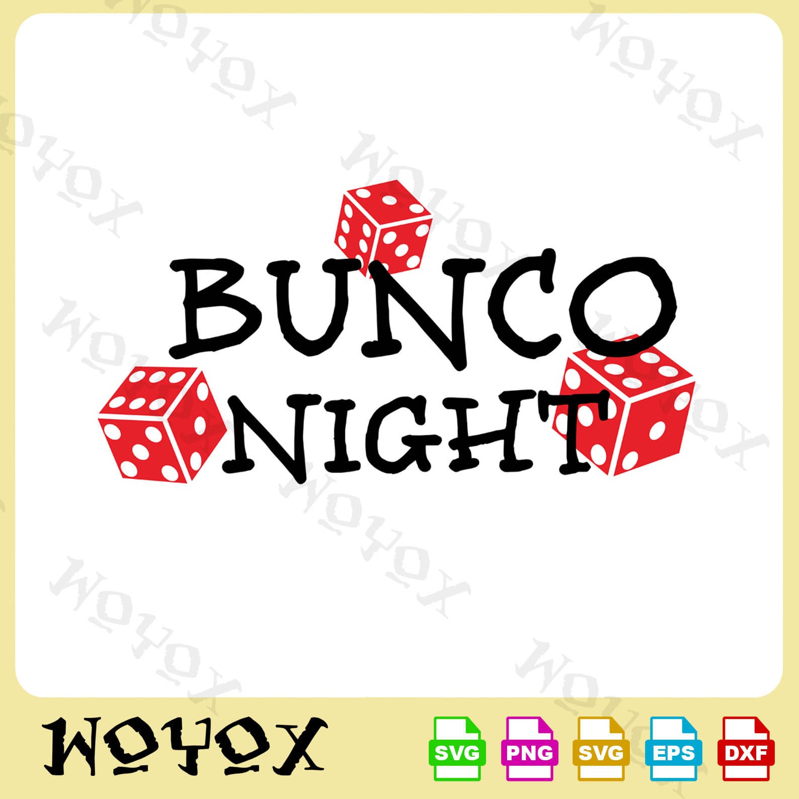 Bunco Night SVG cricut png Clip Art Listo para imprimir camisa Lucky ...
