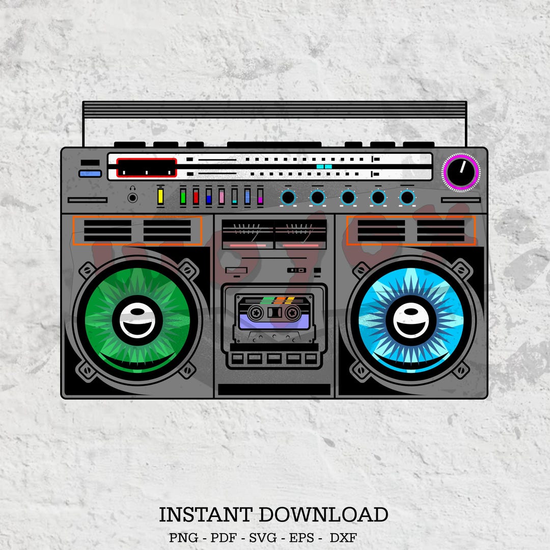 Full Color Boombox SVG: 90s Hip Hop Graphic (digital Download) - Etsy