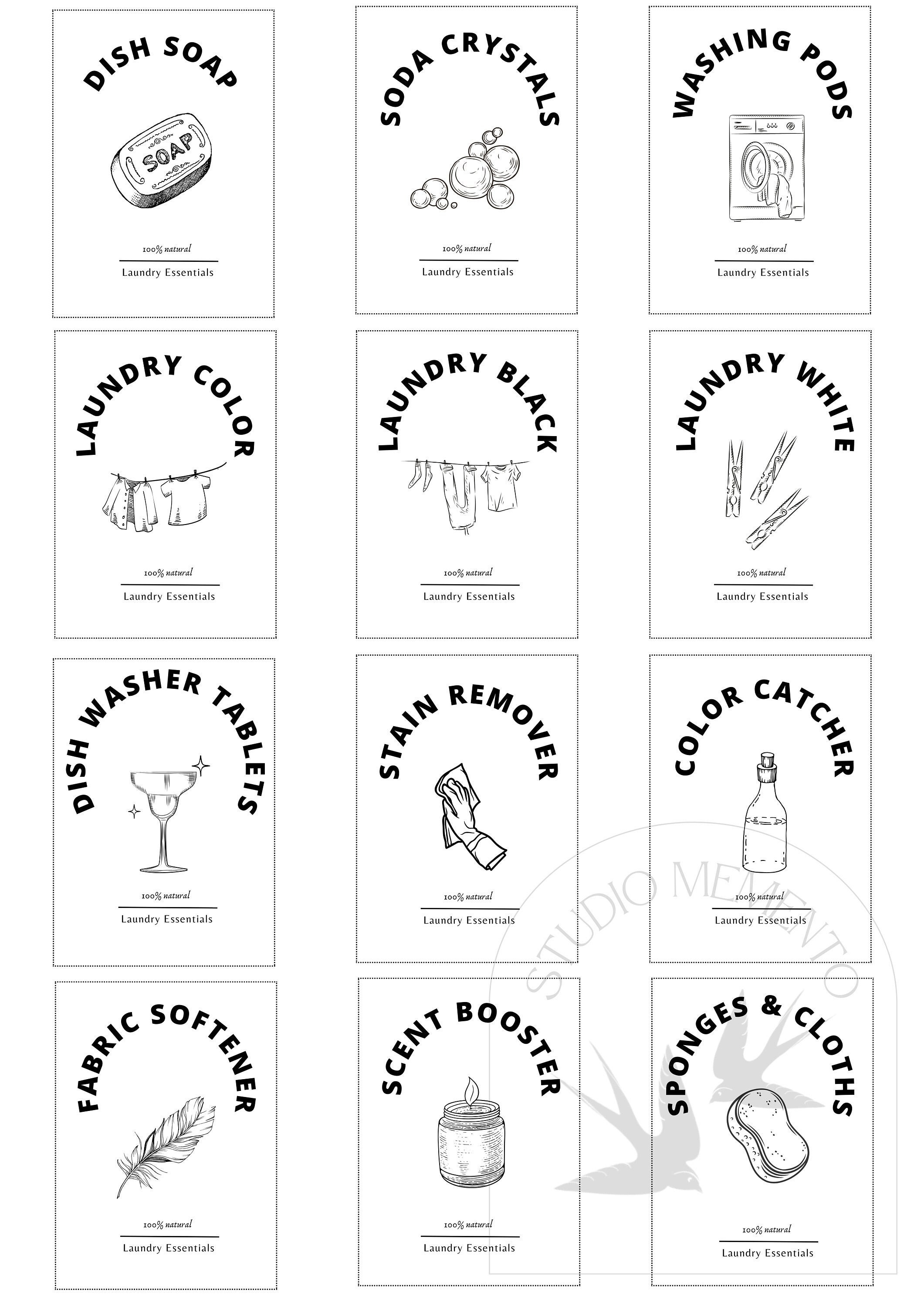 Laundry Organizing Labels Personalized Labels for Cleaning & - Etsy