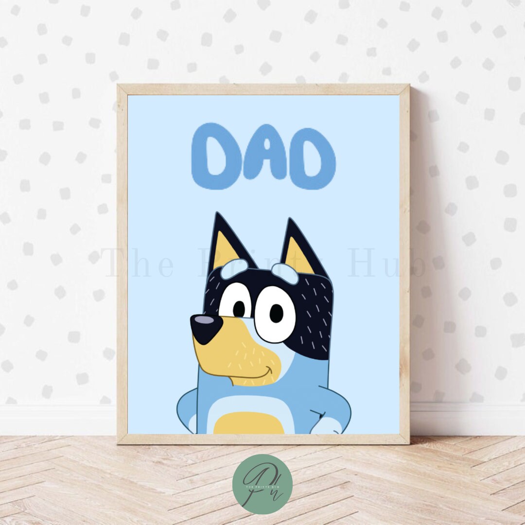 Set of 4 Bluey Prints Bluey Gallery Wall Decor Bluey - Etsy